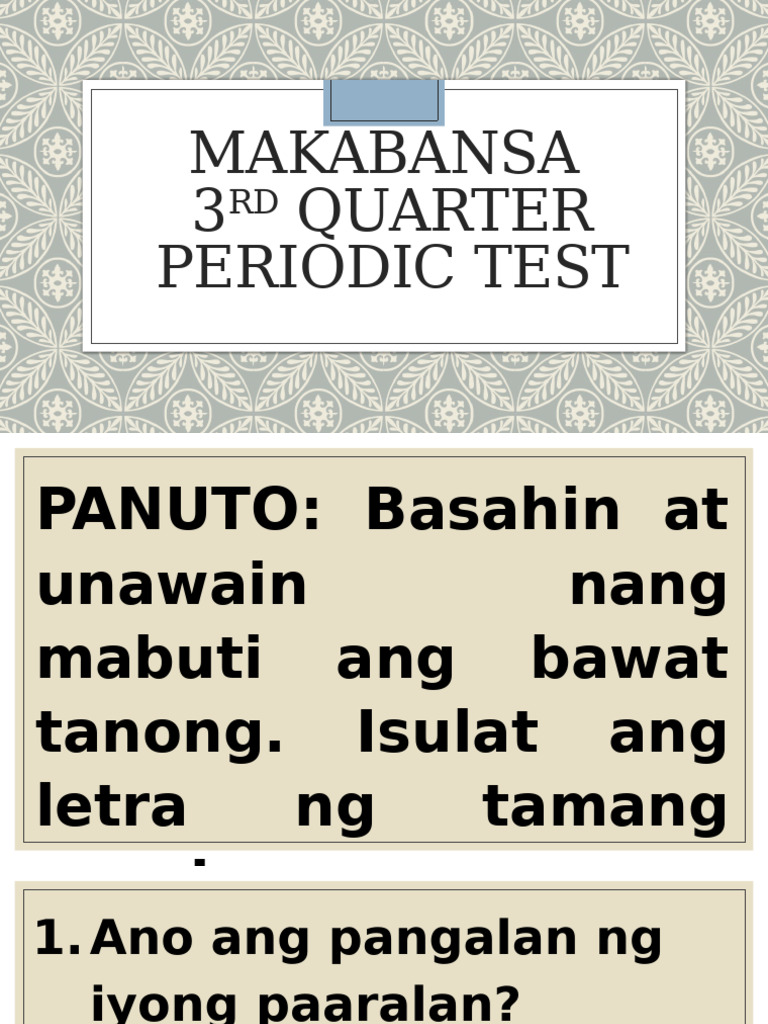 Makabansa 1 | PDF