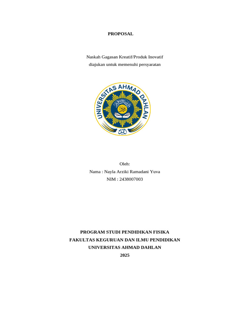 Proposal Inovasi Pendidikan Fisika 2025 | PDF