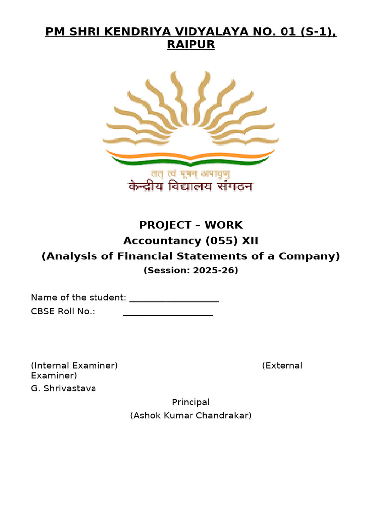 Project Work On Analysis of Financial Statements | PDF | Equity ...