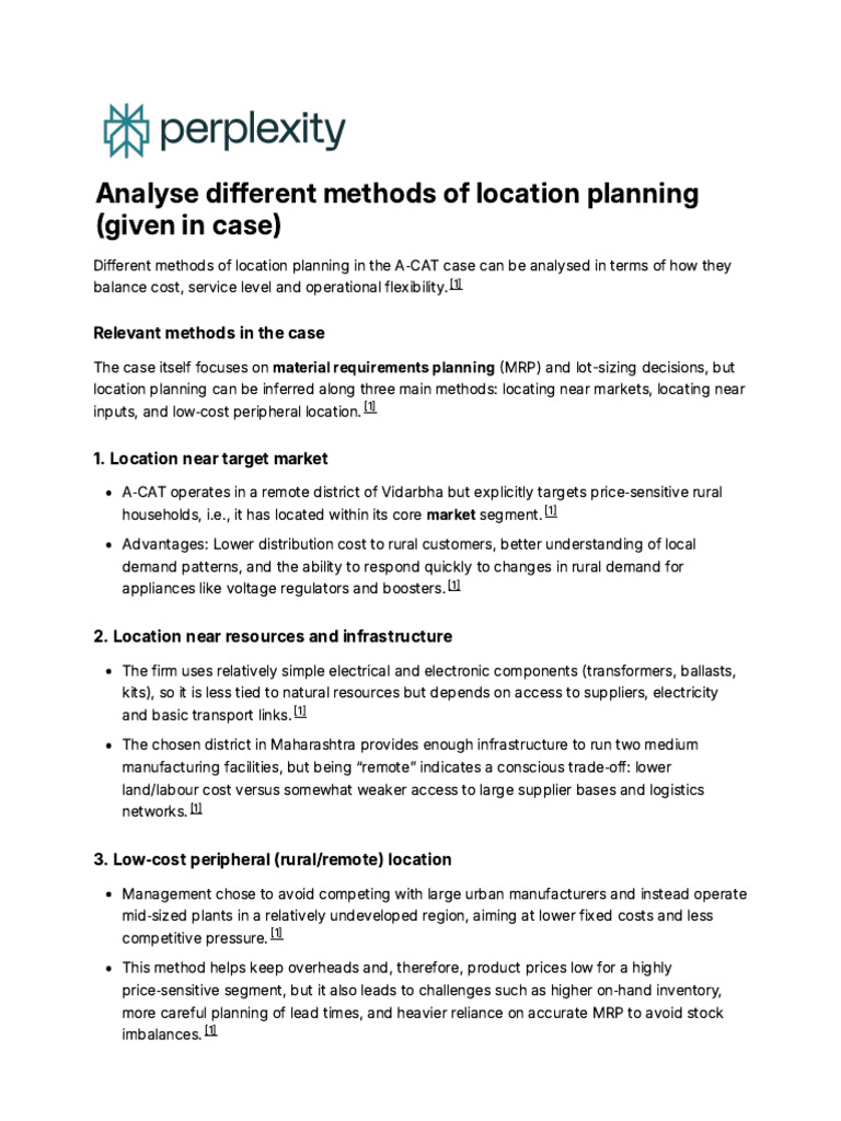 Analyse Different Methods of Location Planning (Gi | PDF | Inventory ...