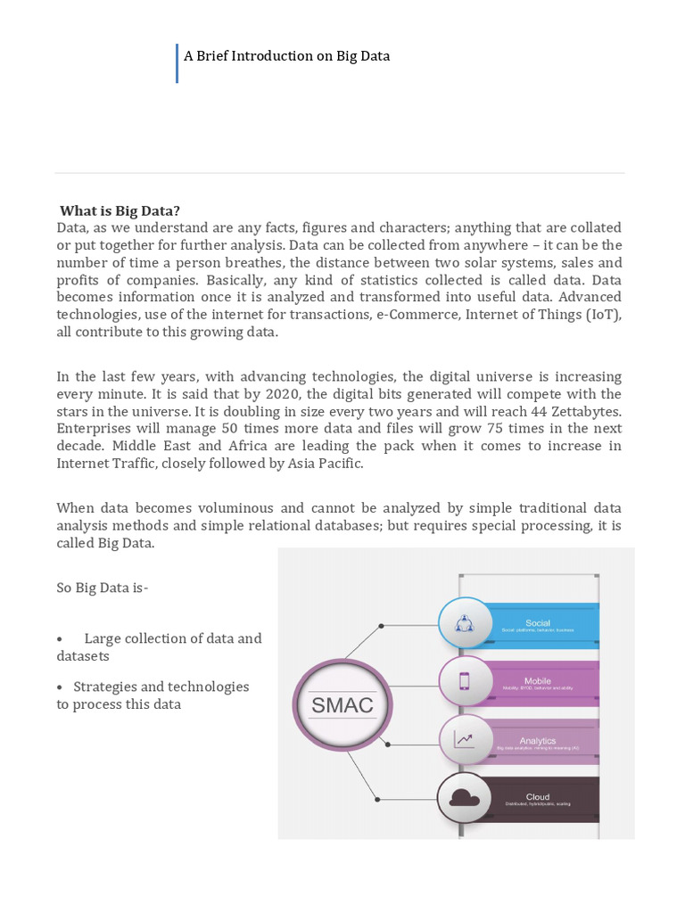 A Brief Introduction On Big Data | PDF | Big Data | Data