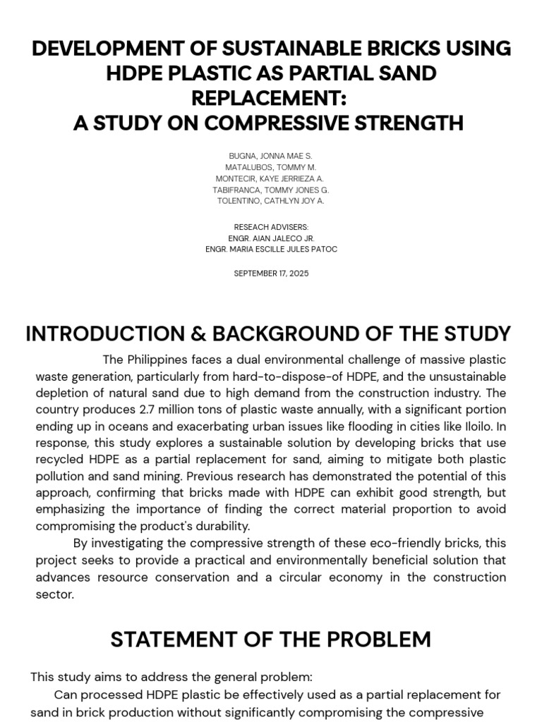Ntroduction Background of The Study | PDF | Plastic | Sustainability