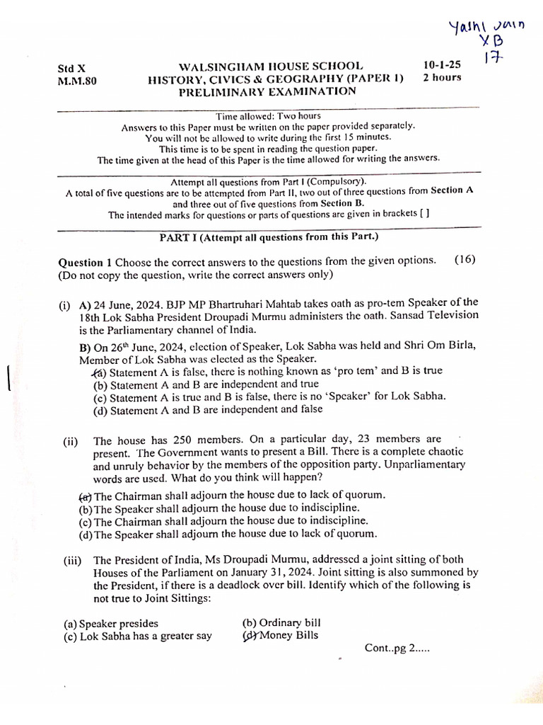 WHS History Prelim 2025 | PDF