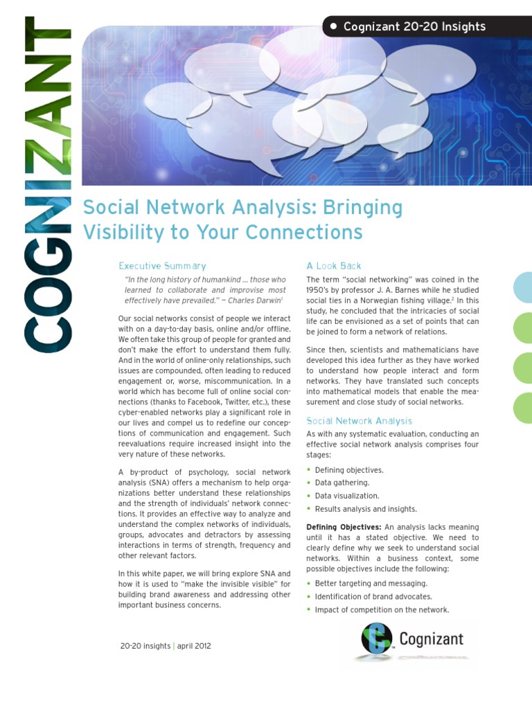 Social Network Analysis: Bringing Visibility To Your Connections | PDF ...