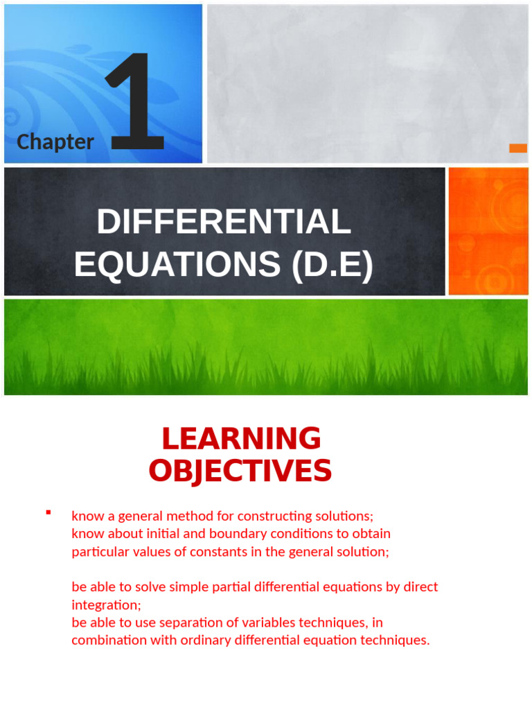 Differential Equations: Methods & Solutions | PDF | Differential ...