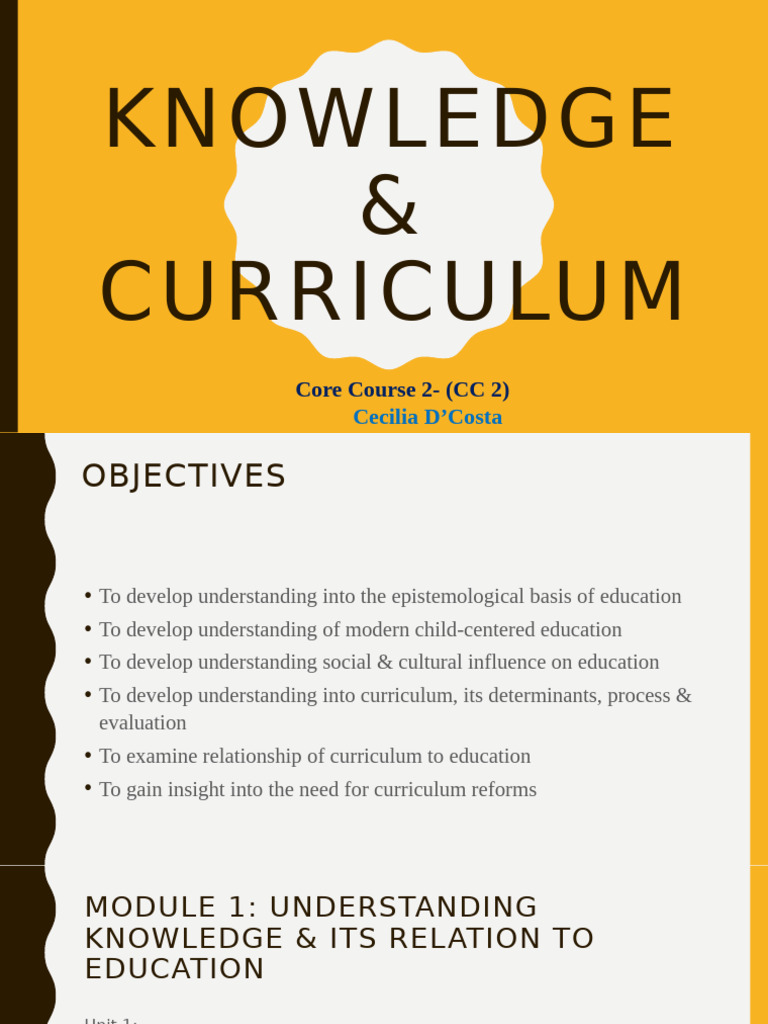 Knowledge Curriculum | PDF | Knowledge | Reason
