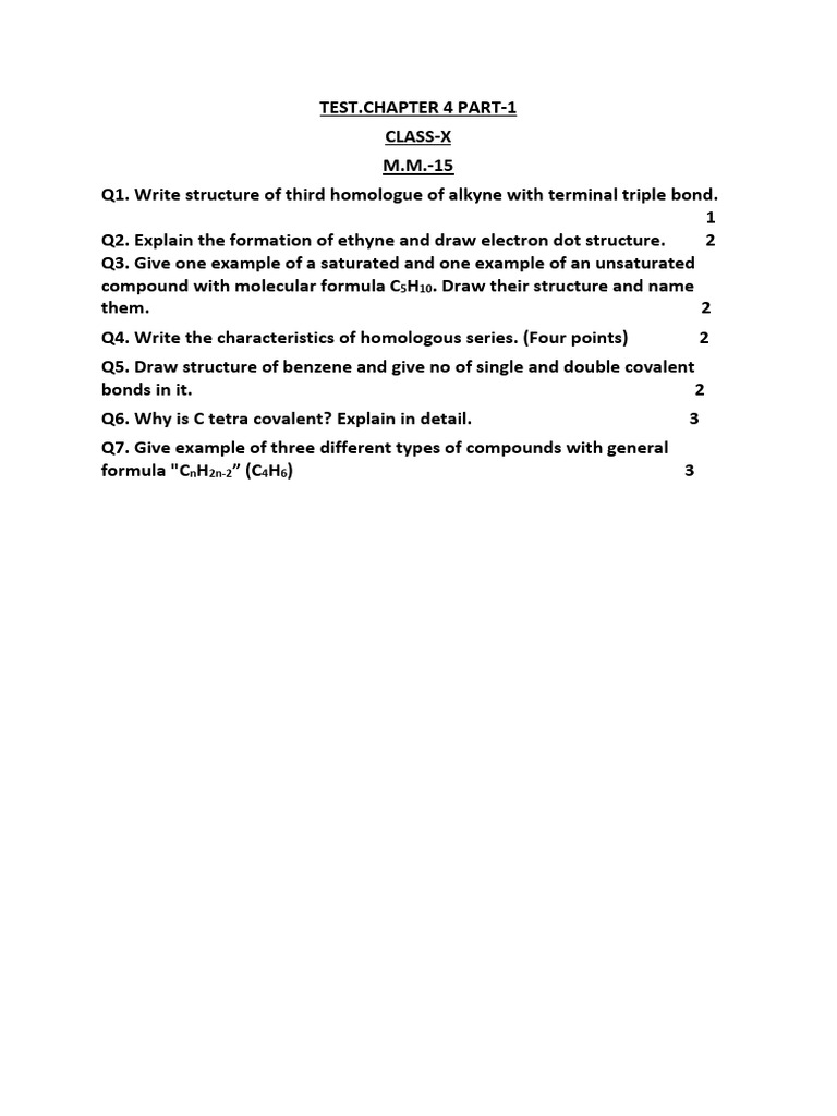TEST of Chapter-4 Part-1 | PDF