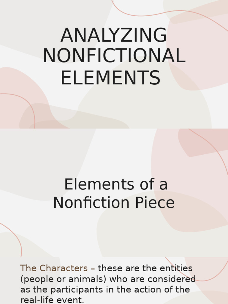 Nonfiction Elements Analysis Guide | PDF | Narration