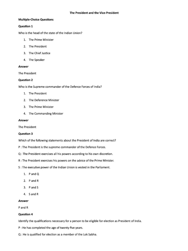 Chapt 2 President and Vice President | PDF