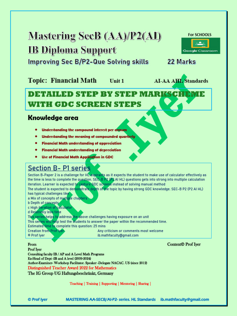Financial Math: GDC Mark Scheme Guide | PDF | Mathematics | Learning