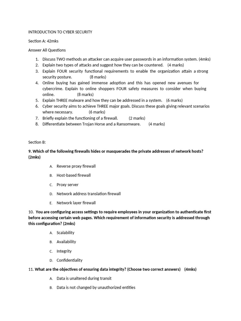 Intro to Cyber Sec Exam | PDF | Security | Computer Security