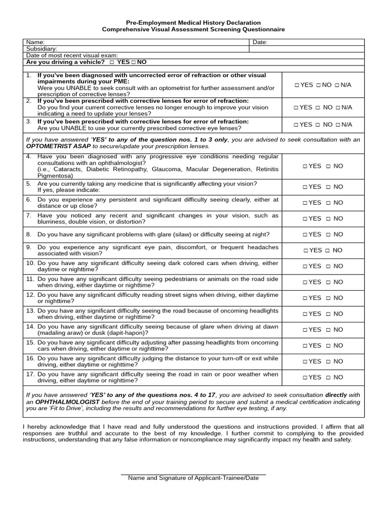 Comprehensive Visual Assessment Screening Questionnaire PME 2024-10-29 ...