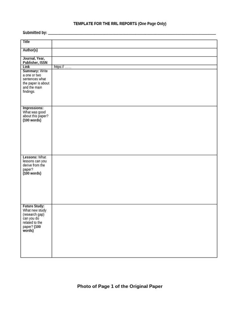 RRL Report Template Guide | PDF