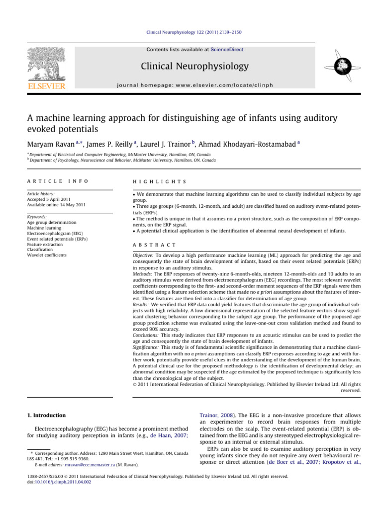 A Machine Learning Approach For Distinguishing Age of Infants Using ...