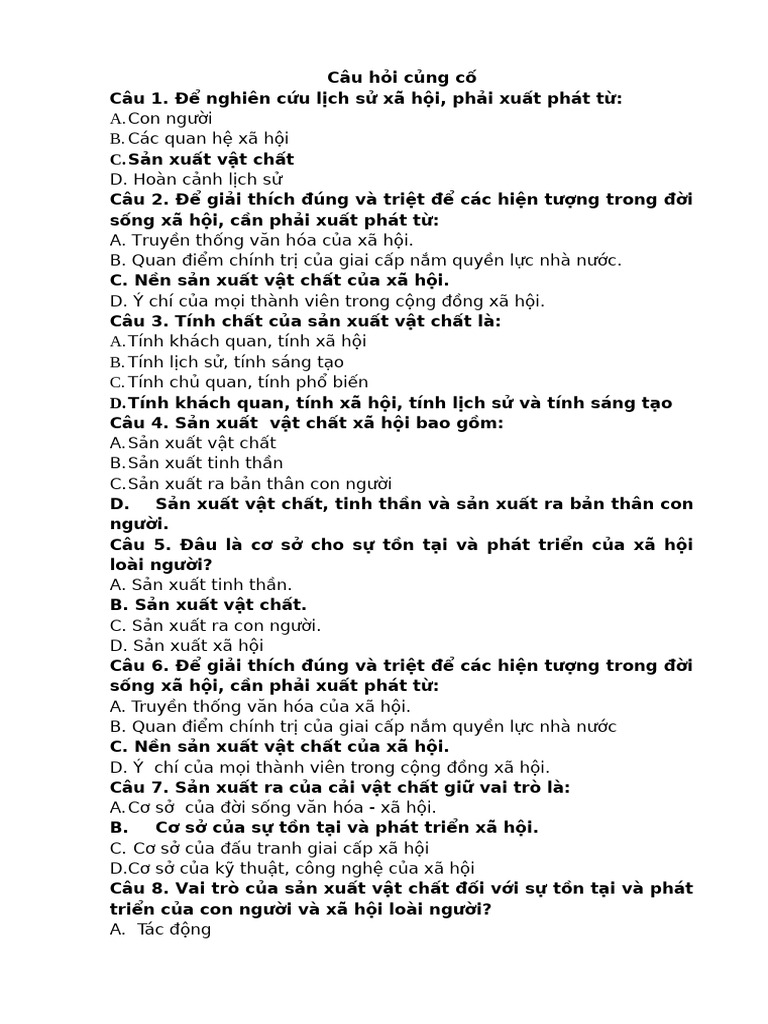 Câu Hỏi TNKQ. Module 7.CHƯƠNG 3 | PDF