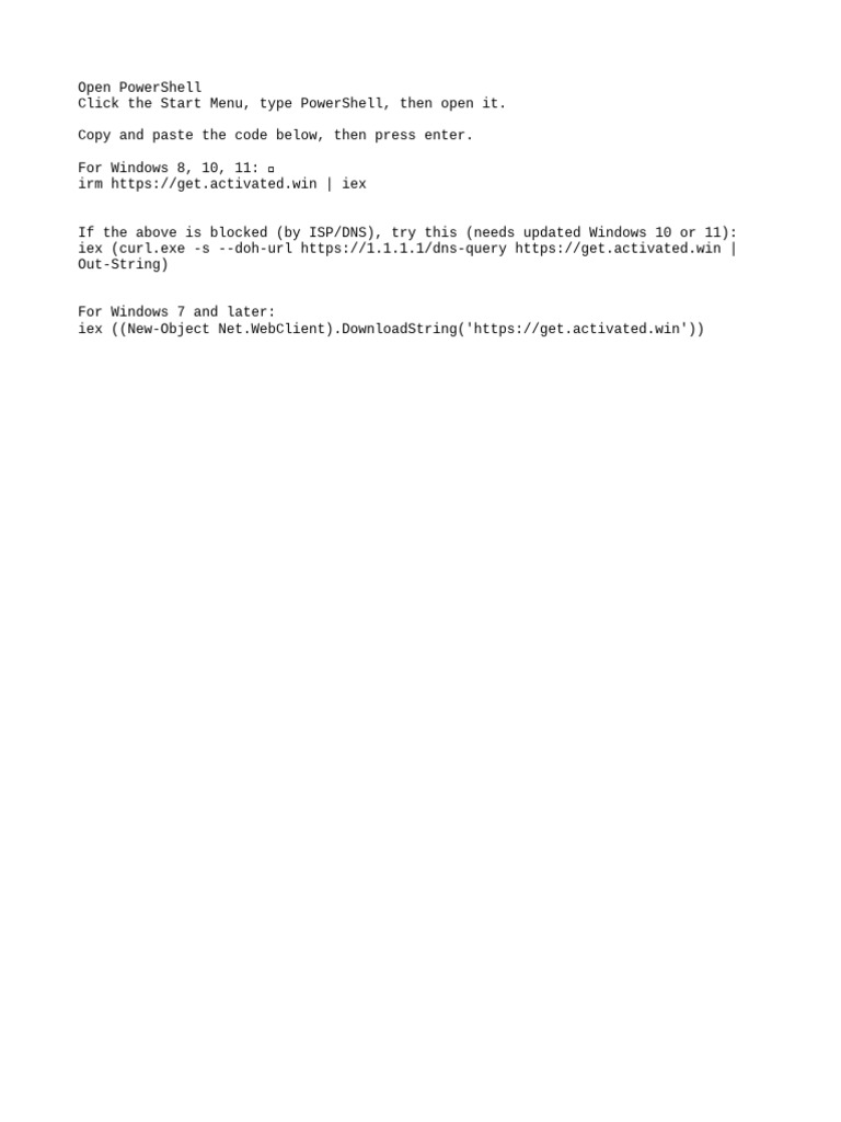 PowerShell Activation Script Guide | PDF