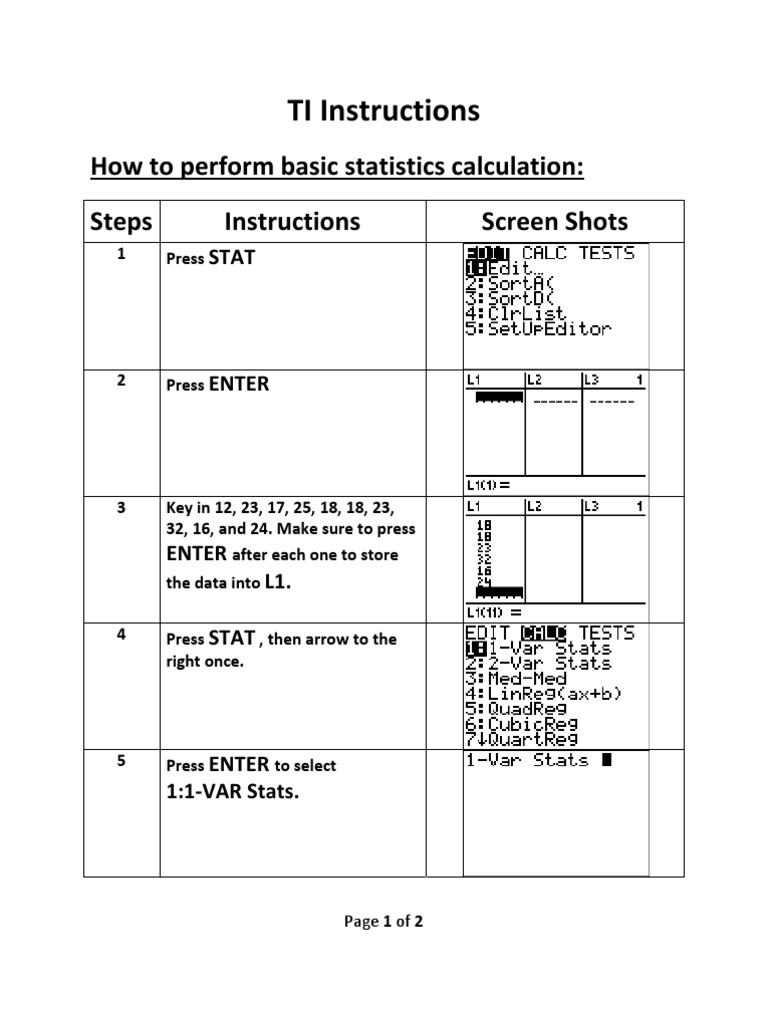 Basic Statistics Calculation Guide | PDF