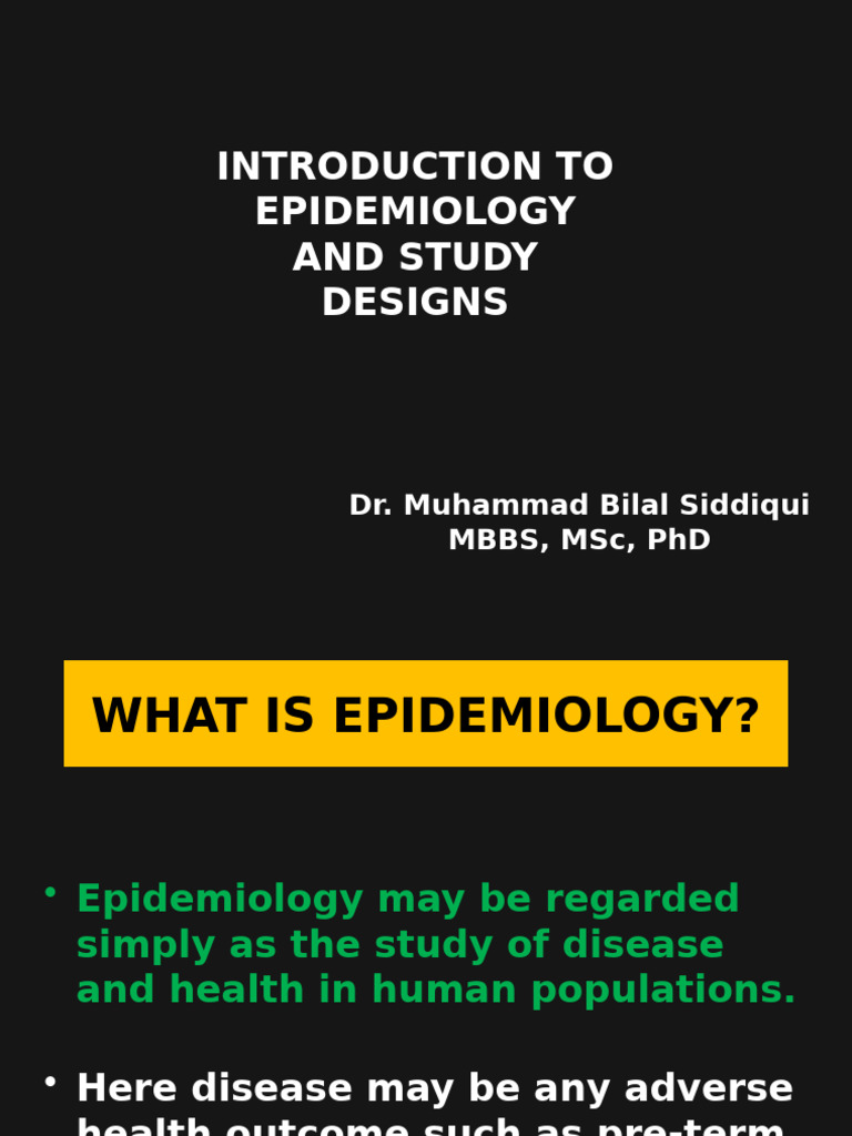 Intro To Epidemiology and Study Designs | PDF | Cohort Study ...