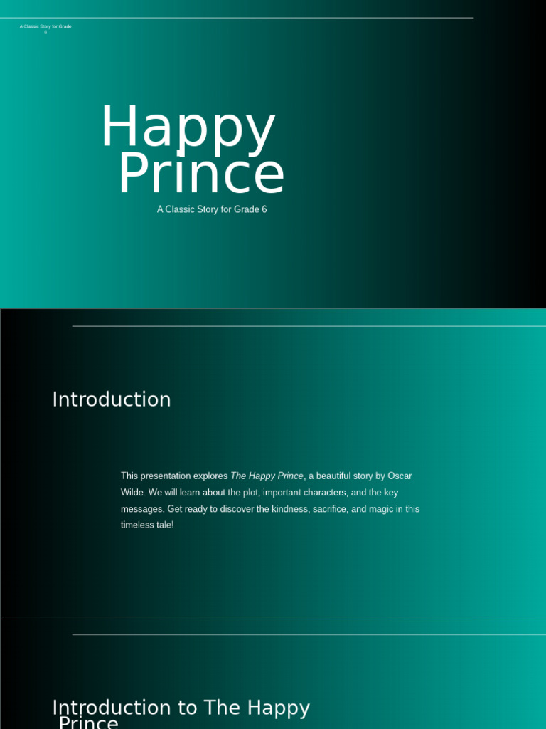 The Happy Prince: A Grade 6 Overview | PDF | The Happy Prince And Other ...