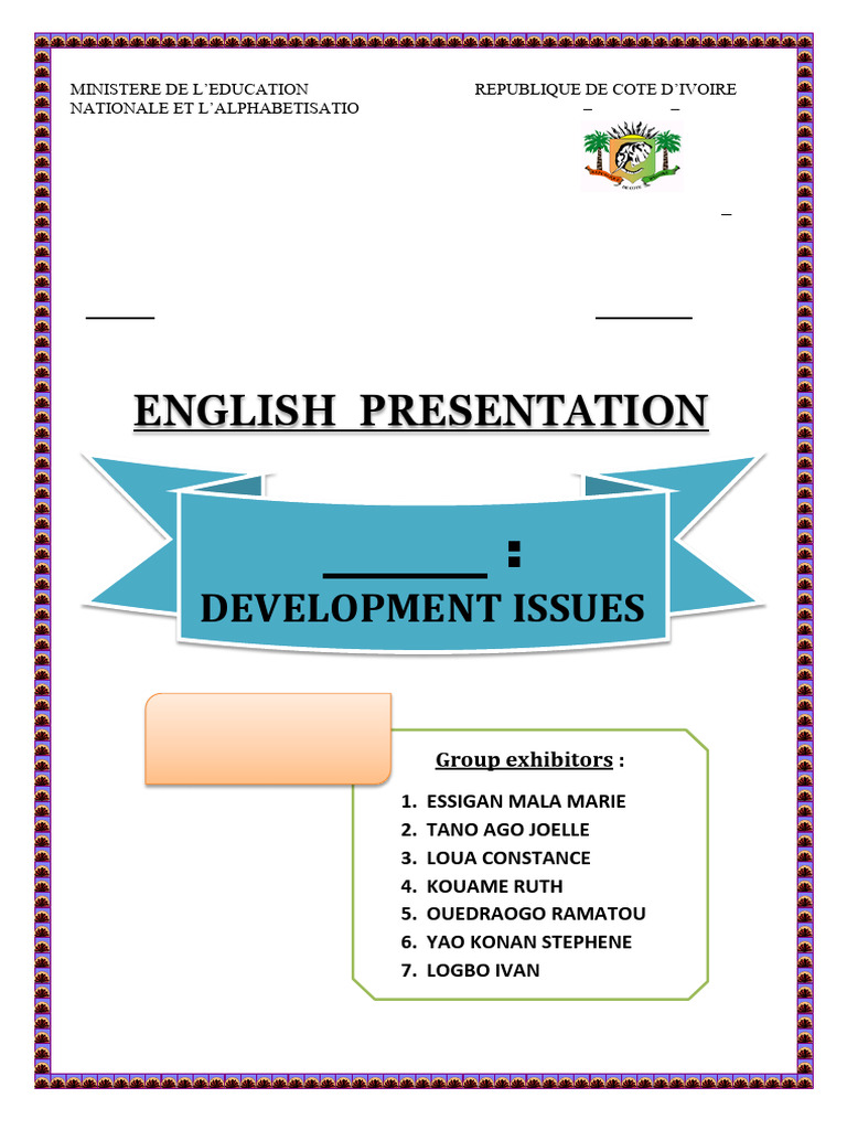 Expose On Development Issues Miss Essigan | PDF | Infrastructure | Food ...