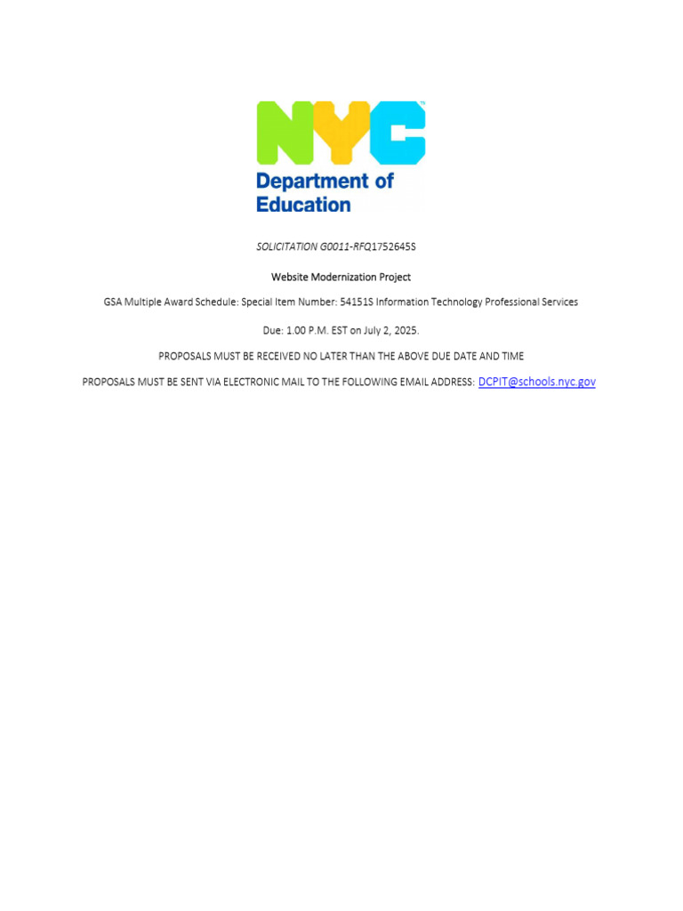NYC DOE Website Modernization RFQ | PDF | Software Development Process ...