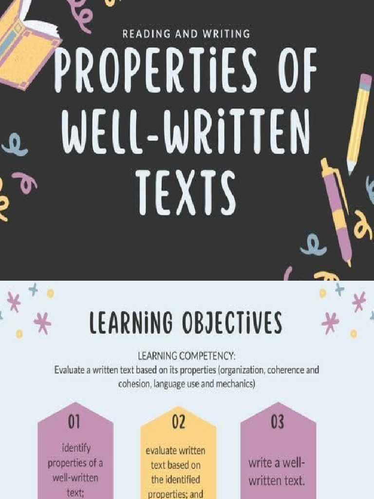 Properties of A Well Written Text | PDF