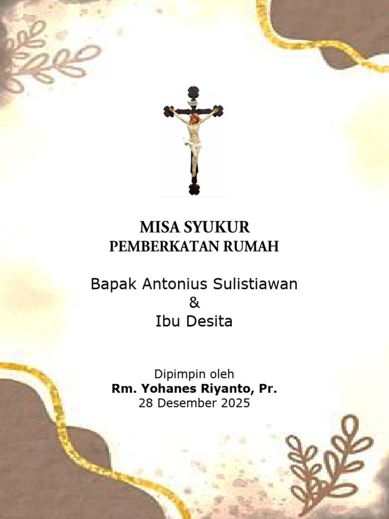 Pemberkatan Rumah Keluarga Sulistiawan | PDF