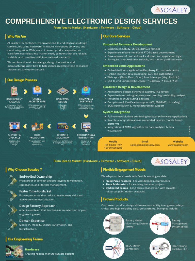 Sosaley Design Services Brochure | PDF | Embedded System | Cloud Computing