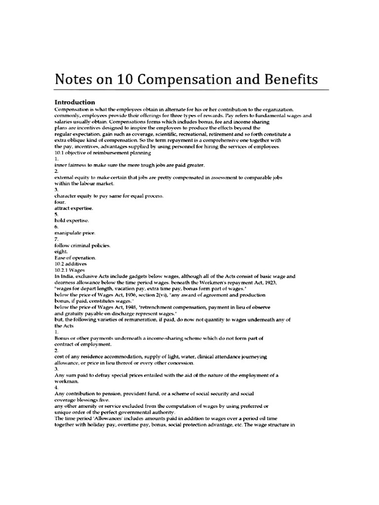 Compensation Management Notes | PDF