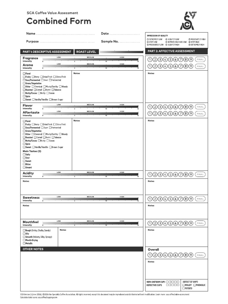 SCA CVA Combined Form | PDF