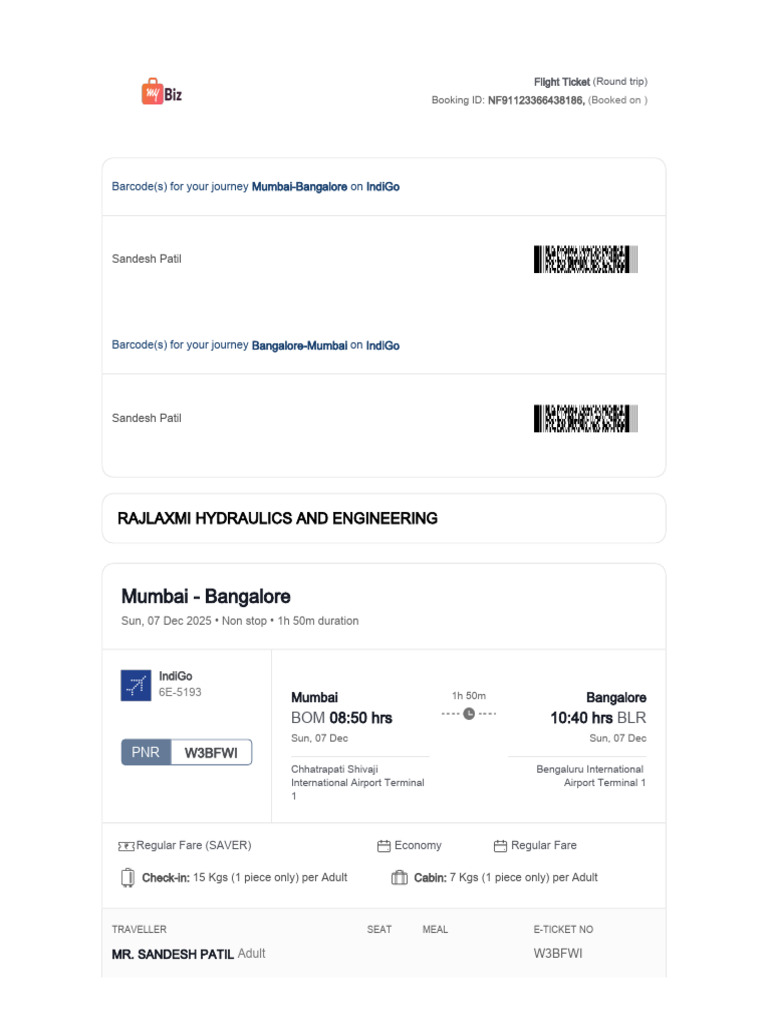 NF91123366438186 ETicket | PDF | Identity Document | Aviation
