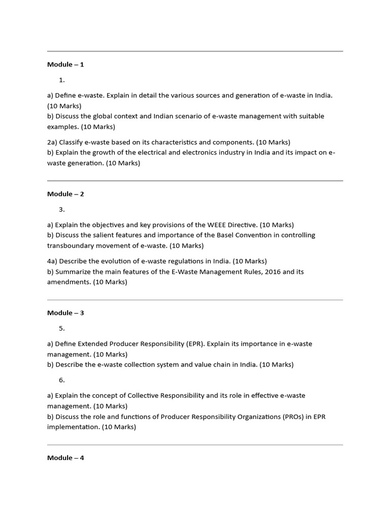 E-Waste Management in India: Overview & Regulations | PDF | Electronic ...
