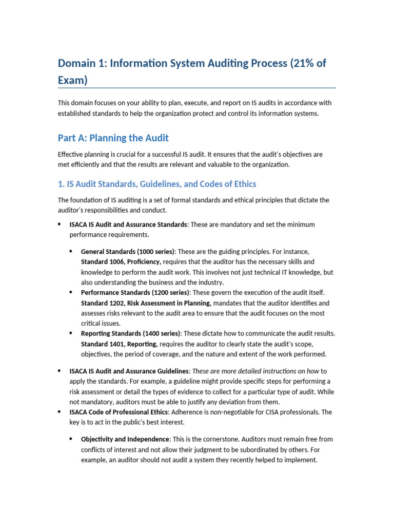 IS Auditing Process: Planning & Execution | PDF | Audit | Computer Security