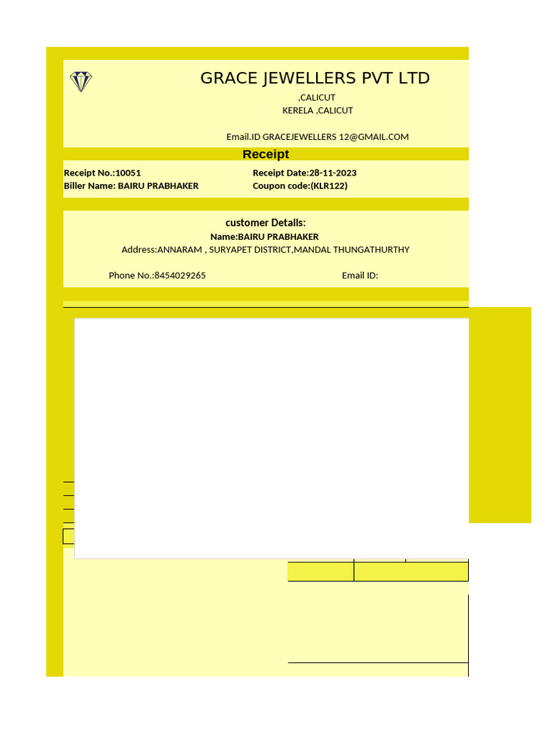 Jewelry Receipt 01 | PDF
