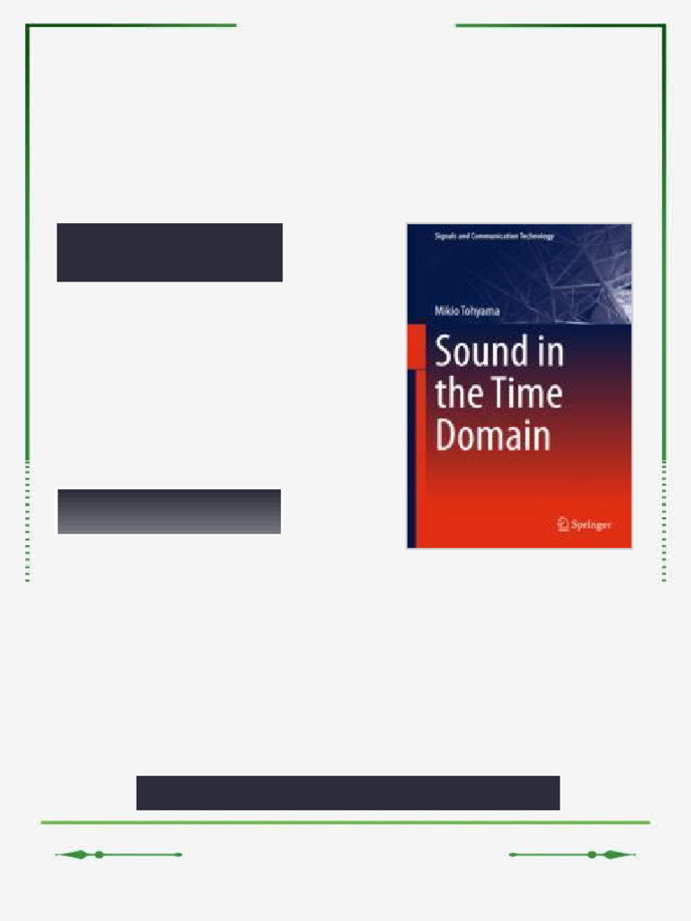 Sound in the Time Domain 1st Edition Mikio Tohyama (Auth.) eBook ...