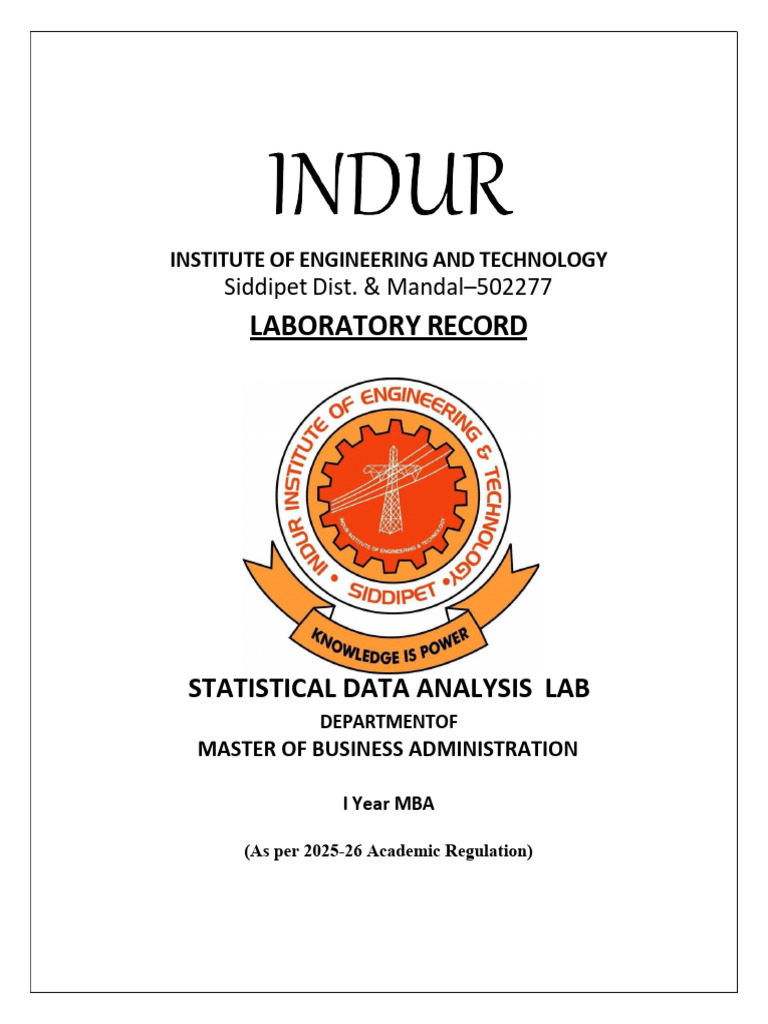 Excel Statistical Data Analysis Lab Guide | PDF | Microsoft Excel ...