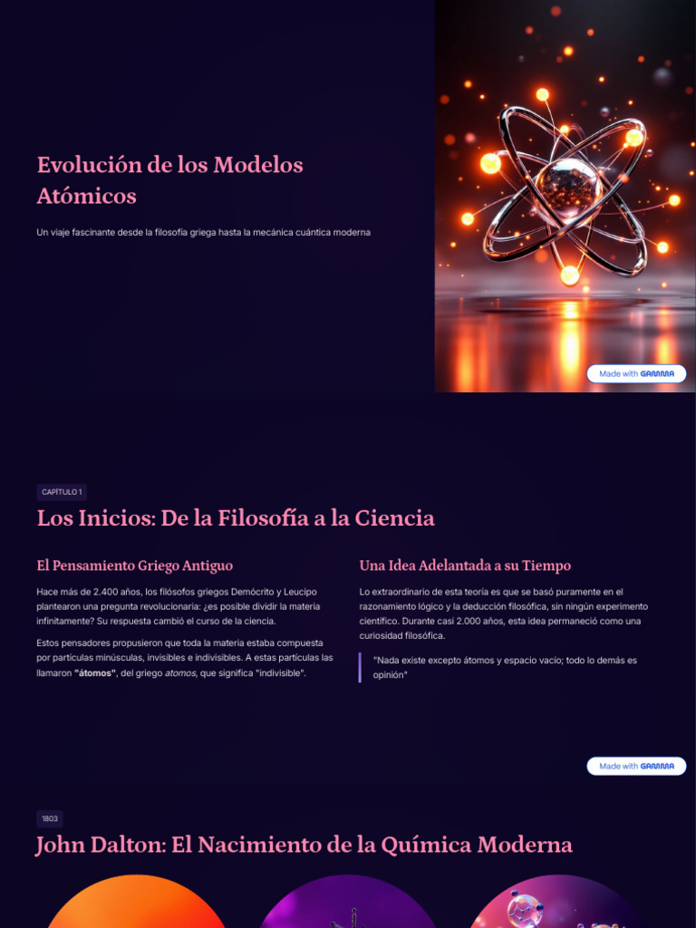 Evolucion de Los Modelos Atomicos | PDF | Átomos | Núcleo atómico