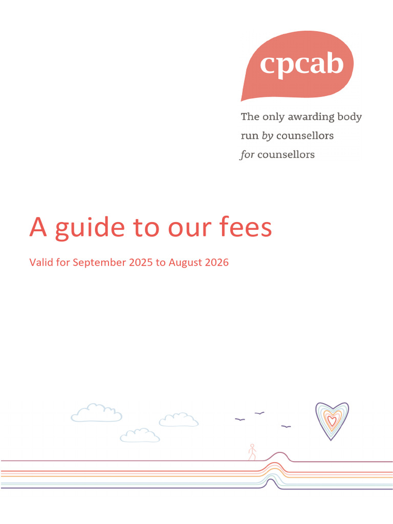CPCAB Qualification Fees Guide 2025-2026 | PDF | Psychotherapy | Fee
