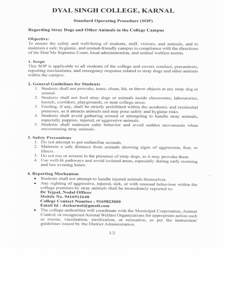 SoP For Stray Free Campus | PDF