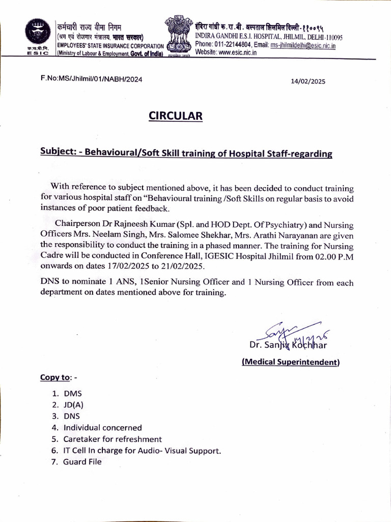 Staff Soft Skills Training Circular | PDF