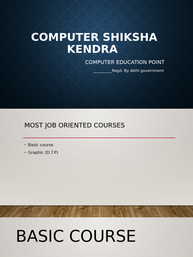 Computer Shiksha Kendra Presentation by P | PDF
