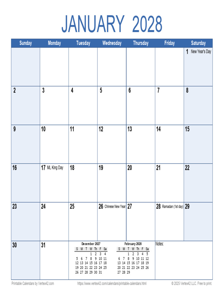 2028 Theme Color Calendar | PDF | Easter | Observances