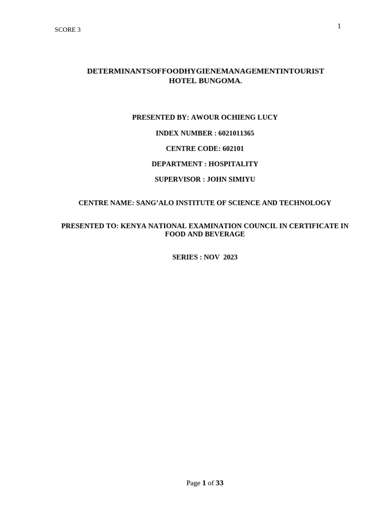 Everlyne Akisa | PDF | Food Safety | Statistics