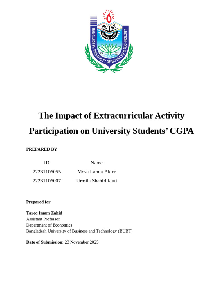 The Impact of Extracurricular Activity Participation On University ...