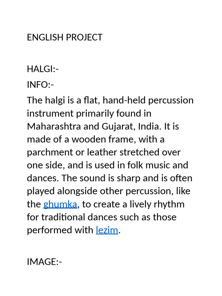 Halgi: Traditional Indian Percussion Instrument | PDF