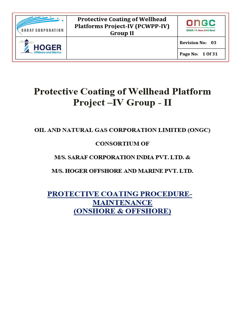 Wellhead Platform Coating Procedure Guide | PDF | Paint | Abrasive