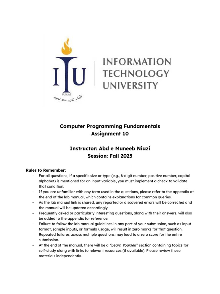 Assignment 10 - Programming Fundamentals | PDF | Search Engine Indexing ...