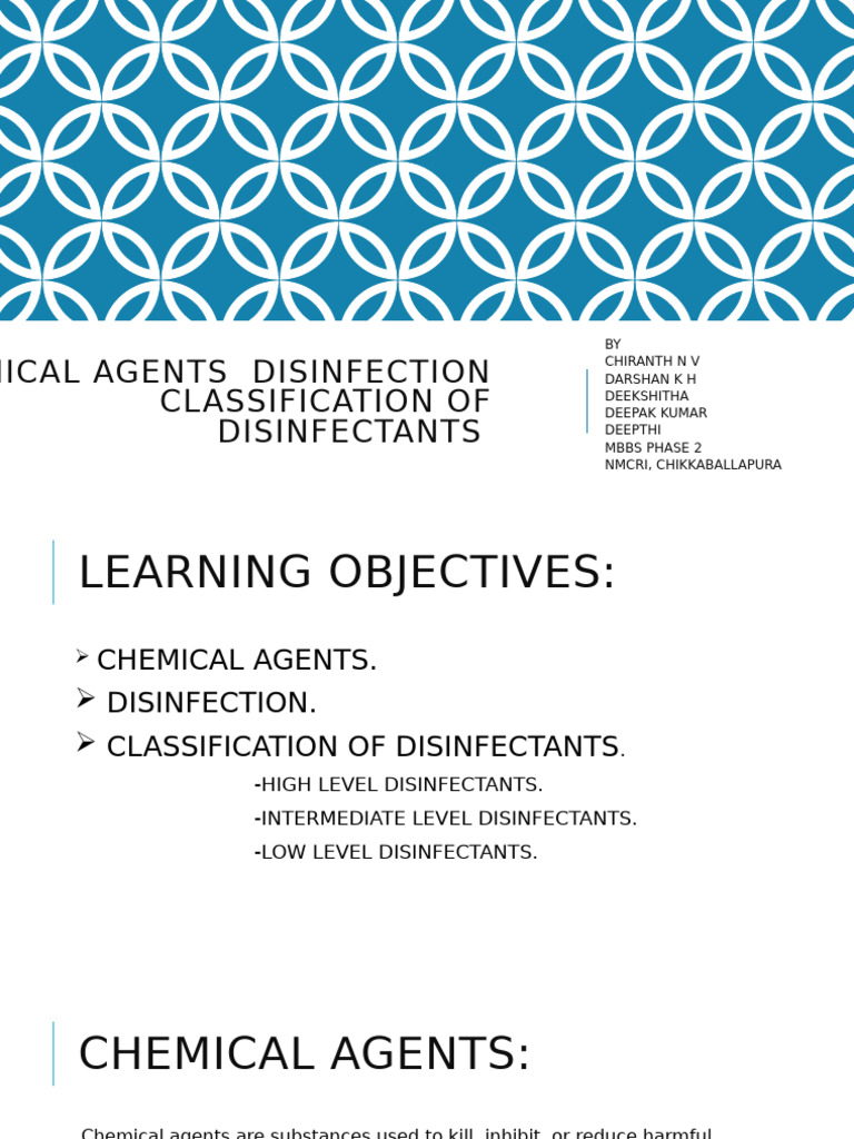 Disinfection and Classification of Agents | PDF | Disinfectant ...