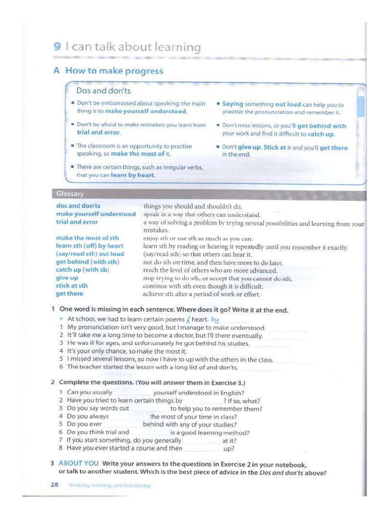 I Can Talk About Learning 1 | PDF