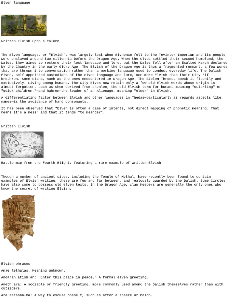 Elven Language | PDF | Elves | Elf (Dungeons & Dragons)